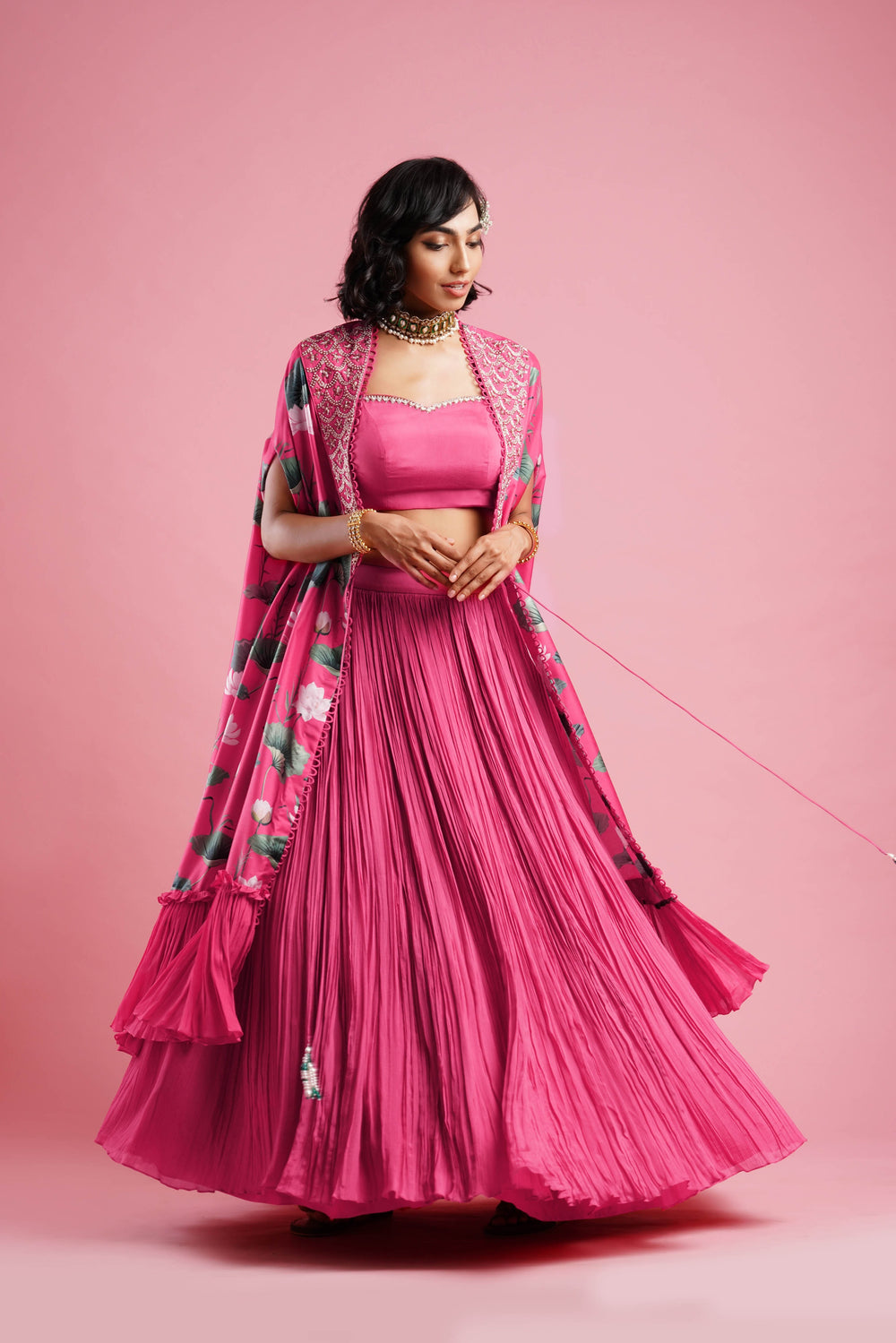 Printed Cape Lehenga